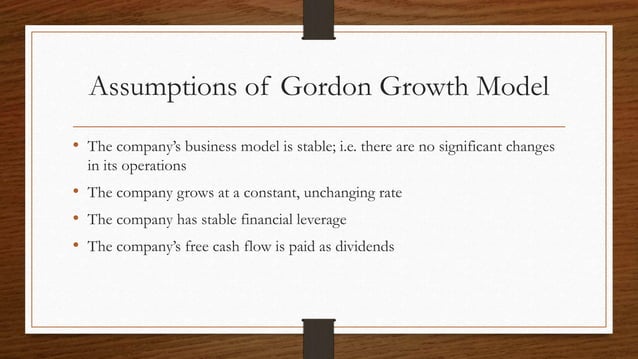 Gordon growth model.ppt | Stocks and Bonds | Personal Investing