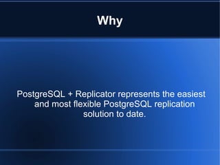 Replication using PostgreSQL Replicator | PDF