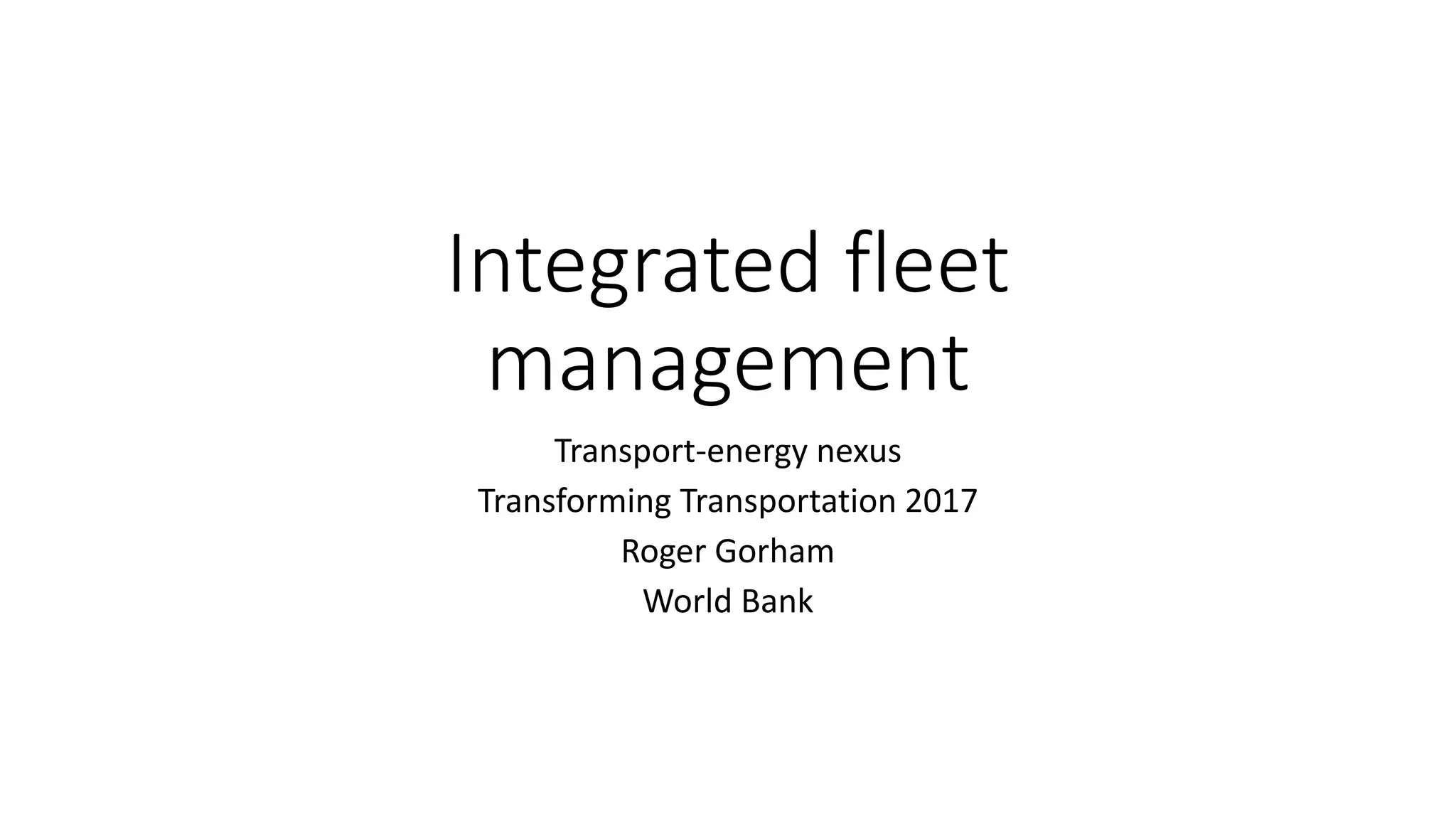 Integrated Fleet Management | PPT | Free Download