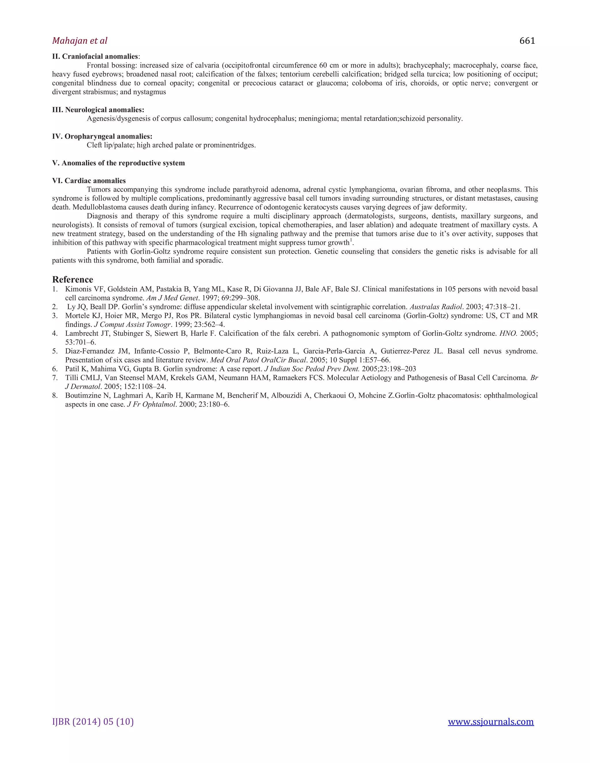 Gorlin goltz syndrome | PDF
