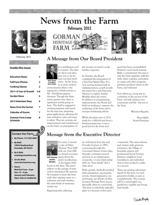 Gorman Heritage Farm Winter 2012 Newsletter | PDF