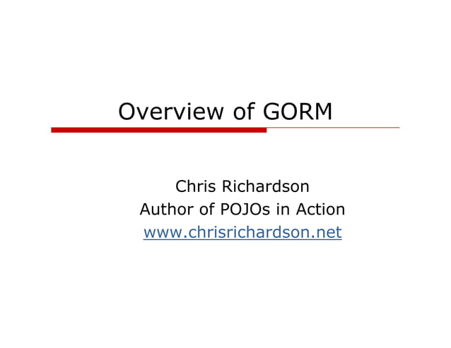 Overview Of Grails Object Relational Mapping Gorm Ppt