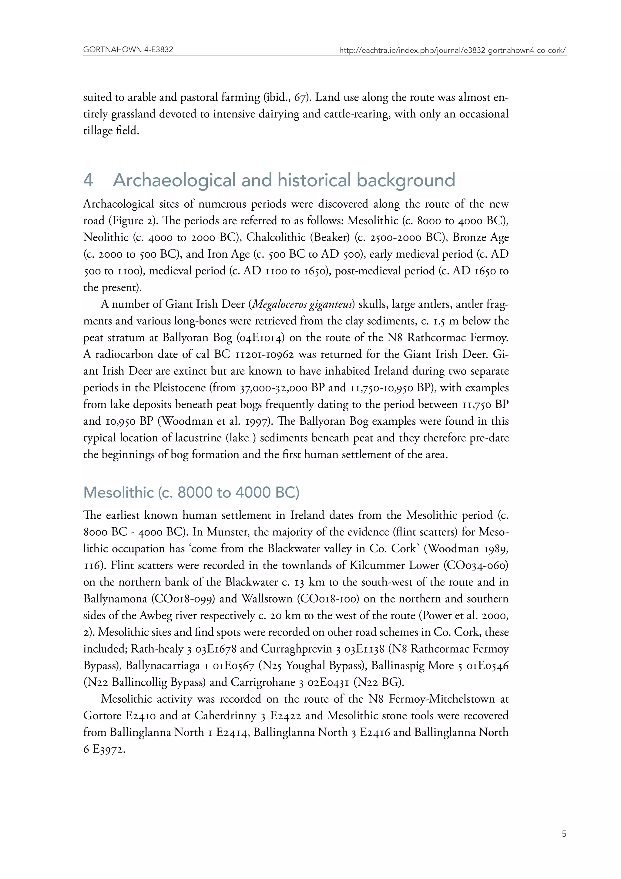 Archaeological Report - Gortnahown 4, Co. Cork (Ireland) | PDF