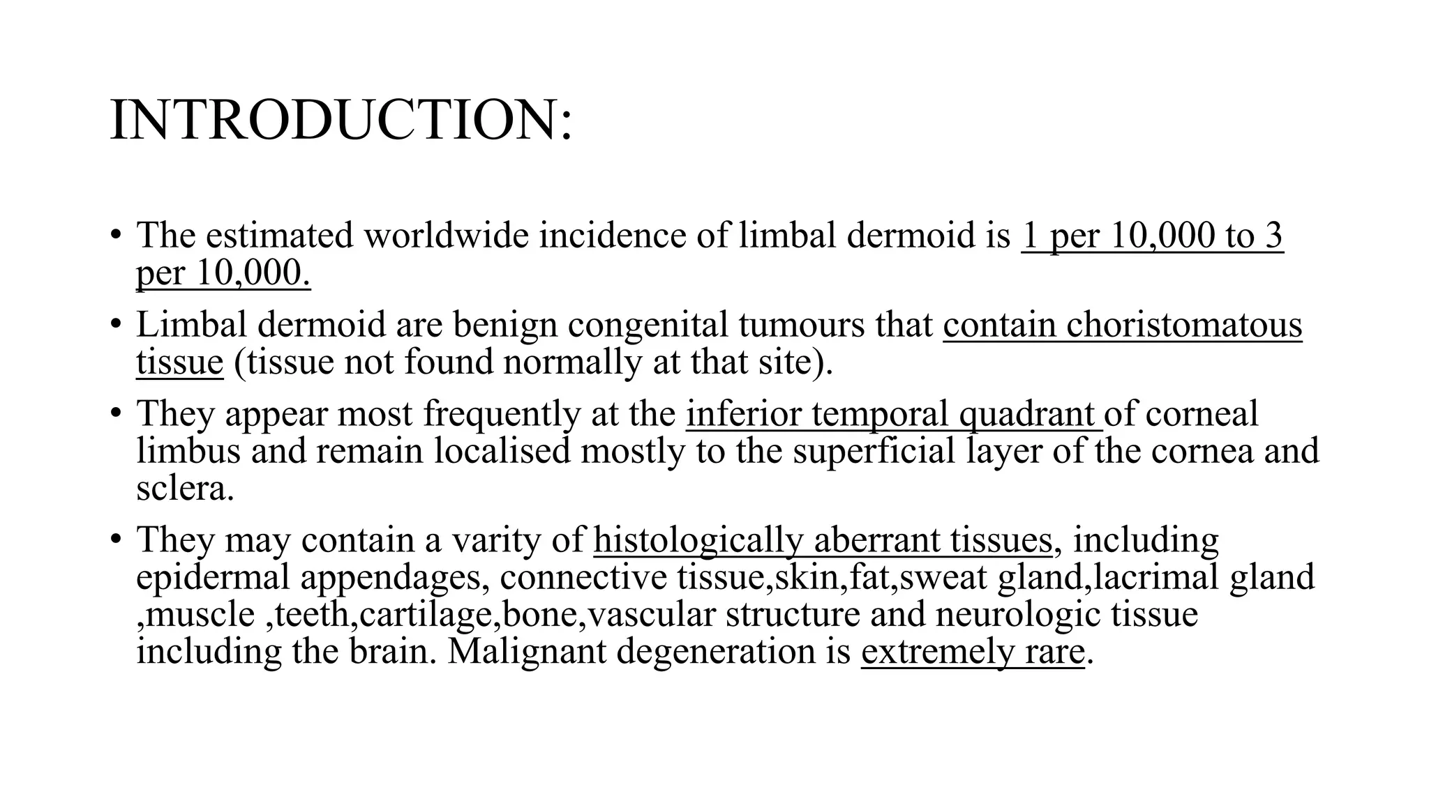 LIMBAL DERMOID -HAIRY EYEBALL | PPT
