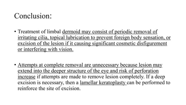 LIMBAL DERMOID -HAIRY EYEBALL | PPT