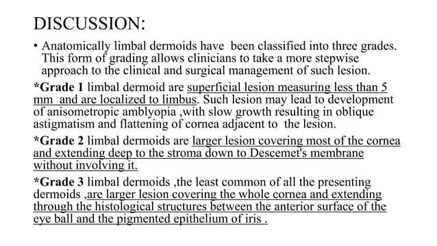 LIMBAL DERMOID -HAIRY EYEBALL | PPT