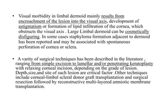 LIMBAL DERMOID -HAIRY EYEBALL | PPTX
