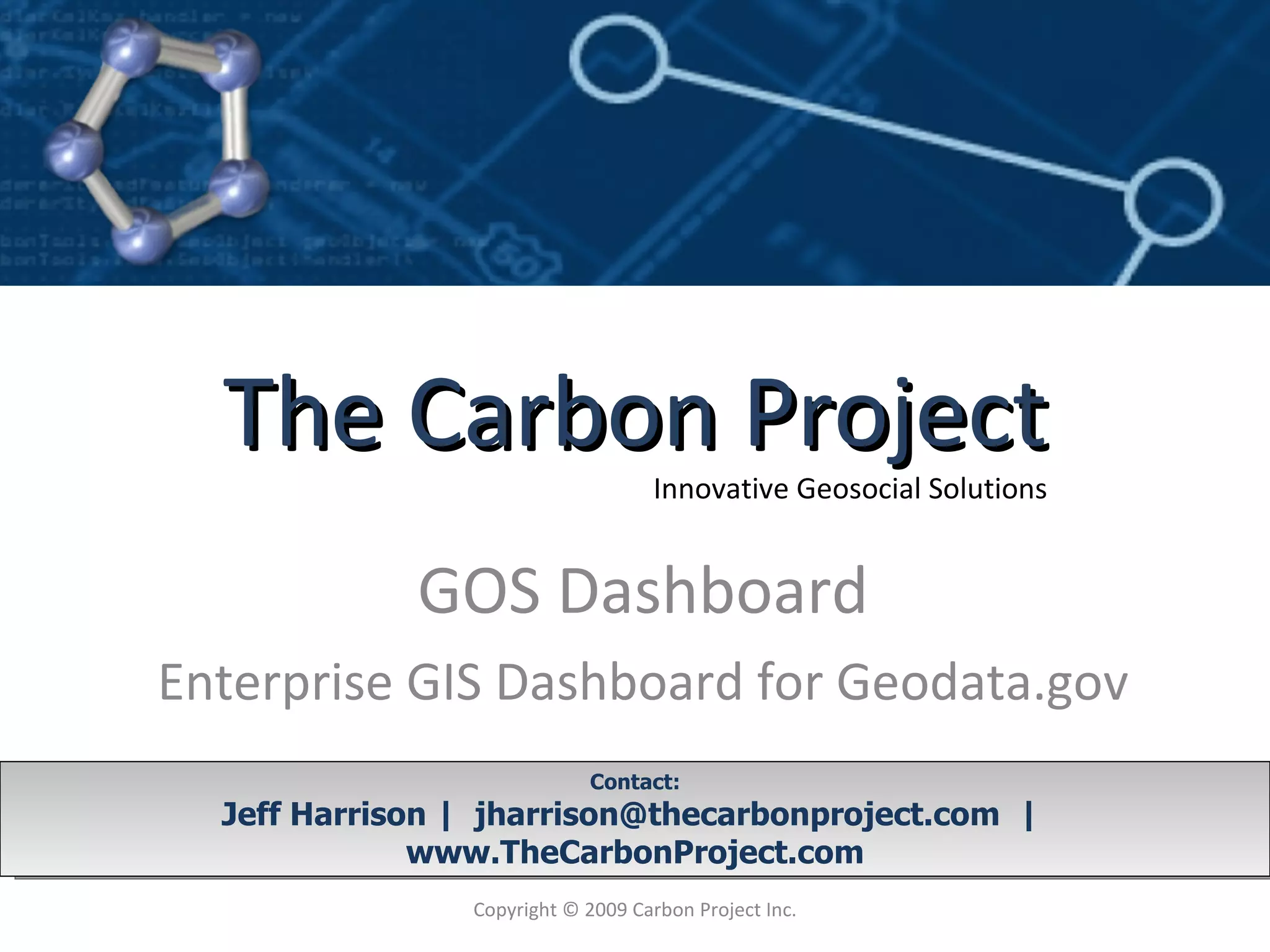 GOS Dashboard - Enterprise GIS Dashboard for Geodata.gov
