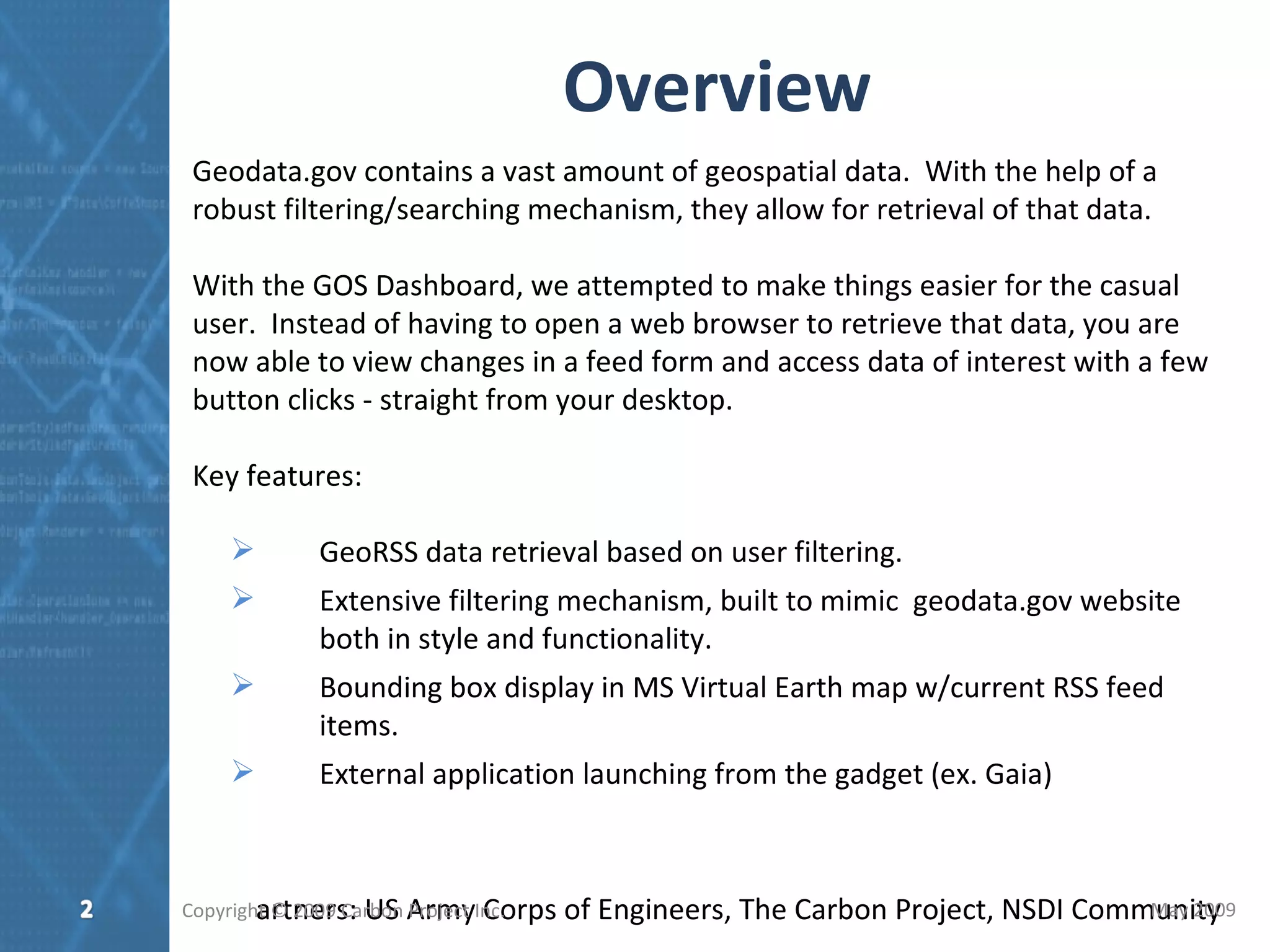 GOS Dashboard - Enterprise GIS Dashboard for Geodata.gov