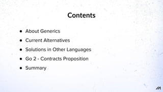 Generics, Go | PPT