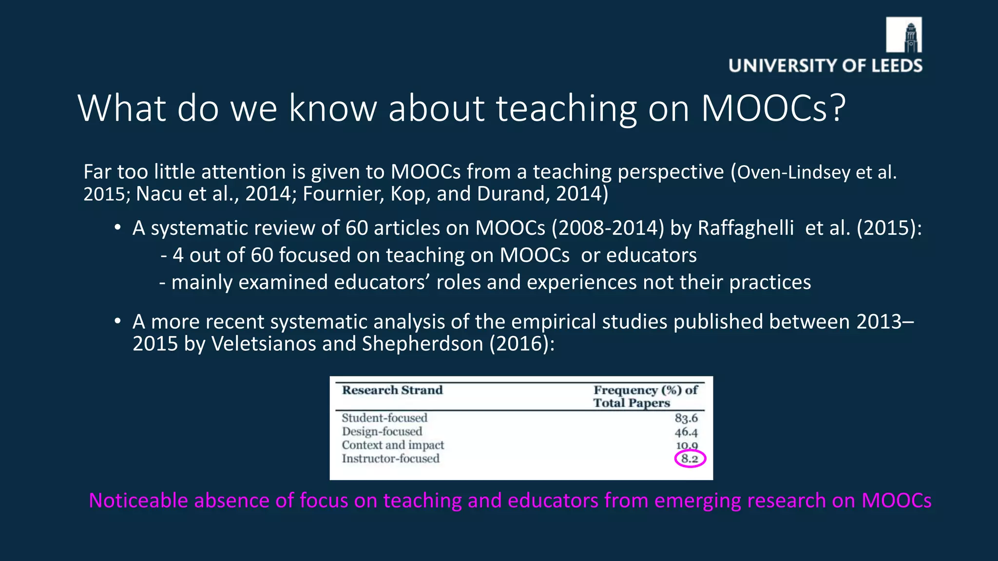 What does educators' engagement with MOOC discussions look like? | PPT