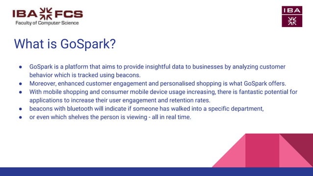 Go spark presentation fyp fall 2017 | PPT