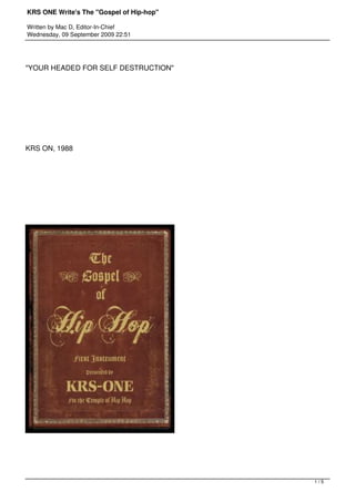 Gospel of hip hop | PDF