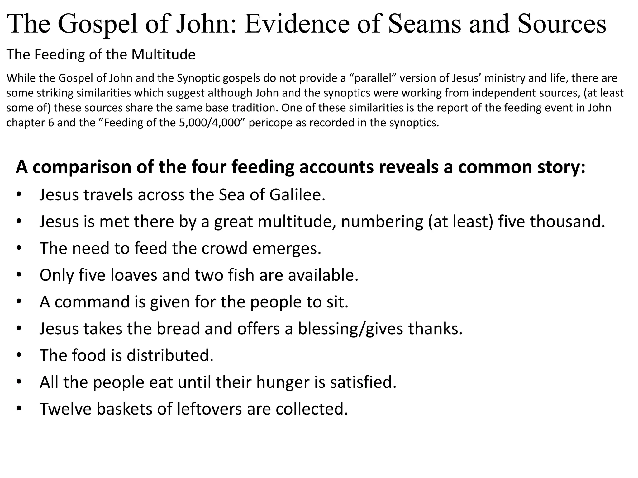 Gospel of John Seams and Sources | PPTX