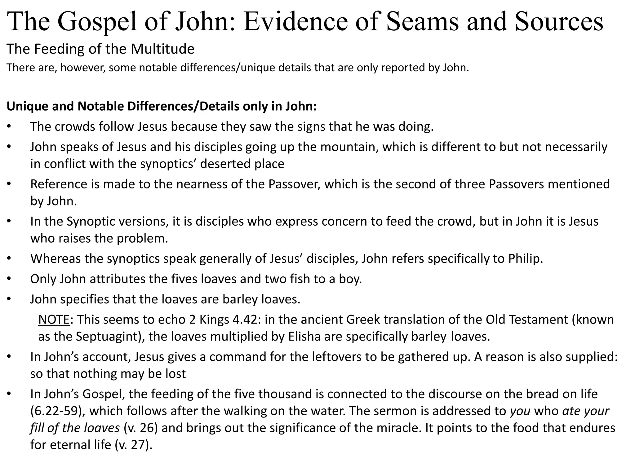 Gospel of John Seams and Sources | PPTX
