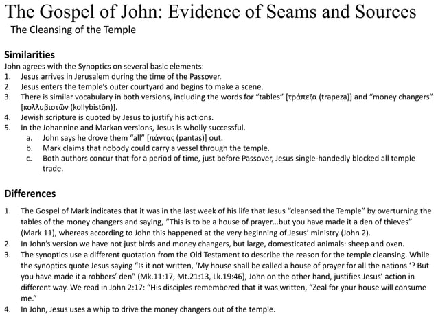 Gospel of John Seams and Sources | PPT