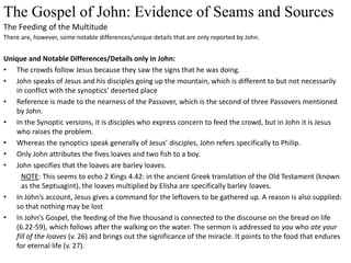 Gospel of John Seams and Sources | PPTX | Christianity | Religion ...