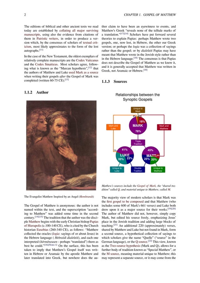Gospel of Matthew Authorship of the Bible and Textual Variants | PDF ...