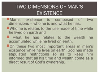 Gospel order 13-20 - the extent of man's responsibility | PPT