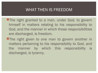 Gospel order 13-20 - the extent of man's responsibility | PPT