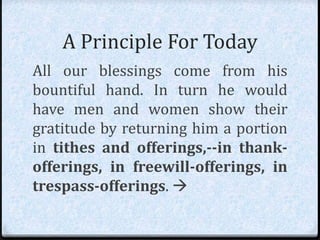 Gospel order 16-20 - tithes and offerings god's invitation | PPT