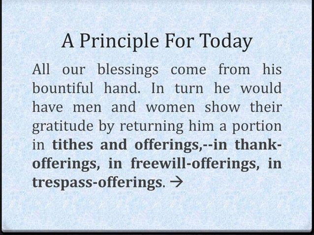Gospel order 16-20 - tithes and offerings god's invitation | PPT
