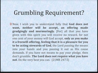 Gospel order 16-20 - tithes and offerings god's invitation | PPT