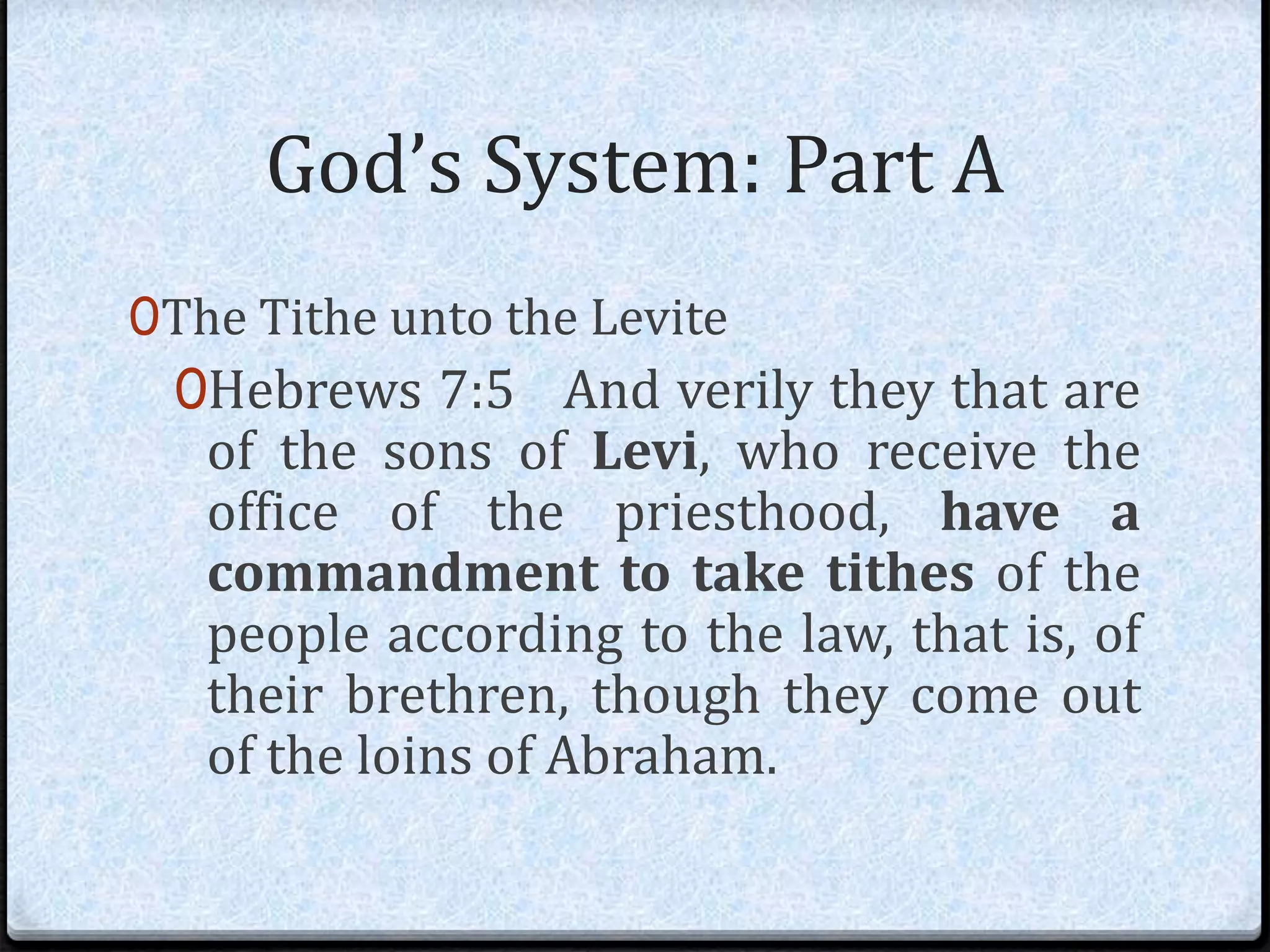 Gospel order 17-20 - tithes and offerings god's storehouse | PPTX