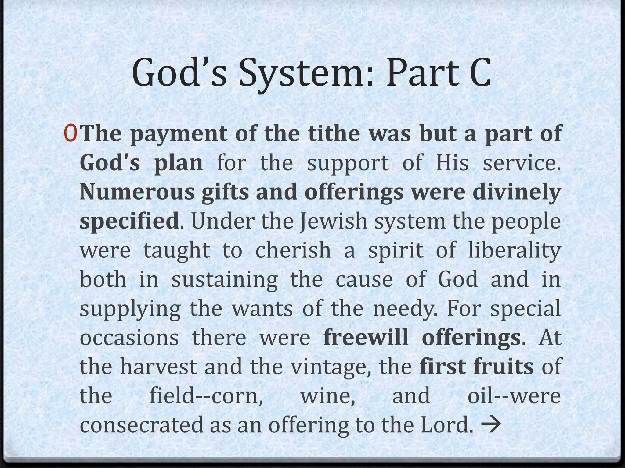 Gospel order 17-20 - tithes and offerings god's storehouse | PPTX