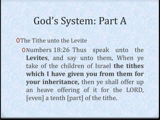 Gospel order 17-20 - tithes and offerings god's storehouse | PPTX