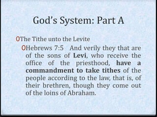 Gospel order 17-20 - tithes and offerings god's storehouse | PPTX