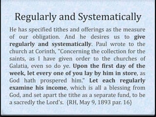 Gospel order 17-20 - tithes and offerings god's storehouse | PPTX