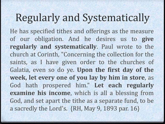 Gospel order 17-20 - tithes and offerings god's storehouse | PPTX ...