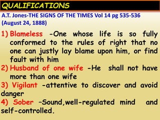 Gospel order 3-20 - leadership of the church and their qualifications | PPT