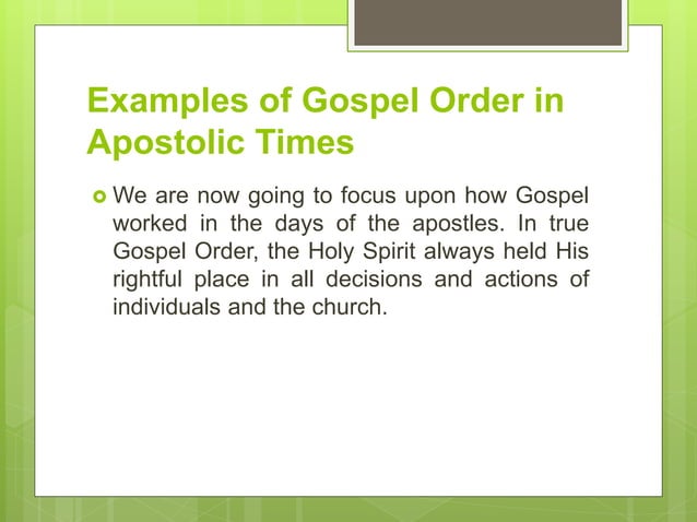 Gospel order 7-20 - every man and his appointed work | PPT