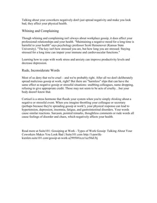 Gossiping at work | DOCX