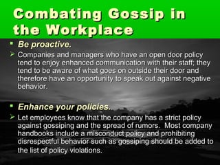 Gossip in the workplace | PPT