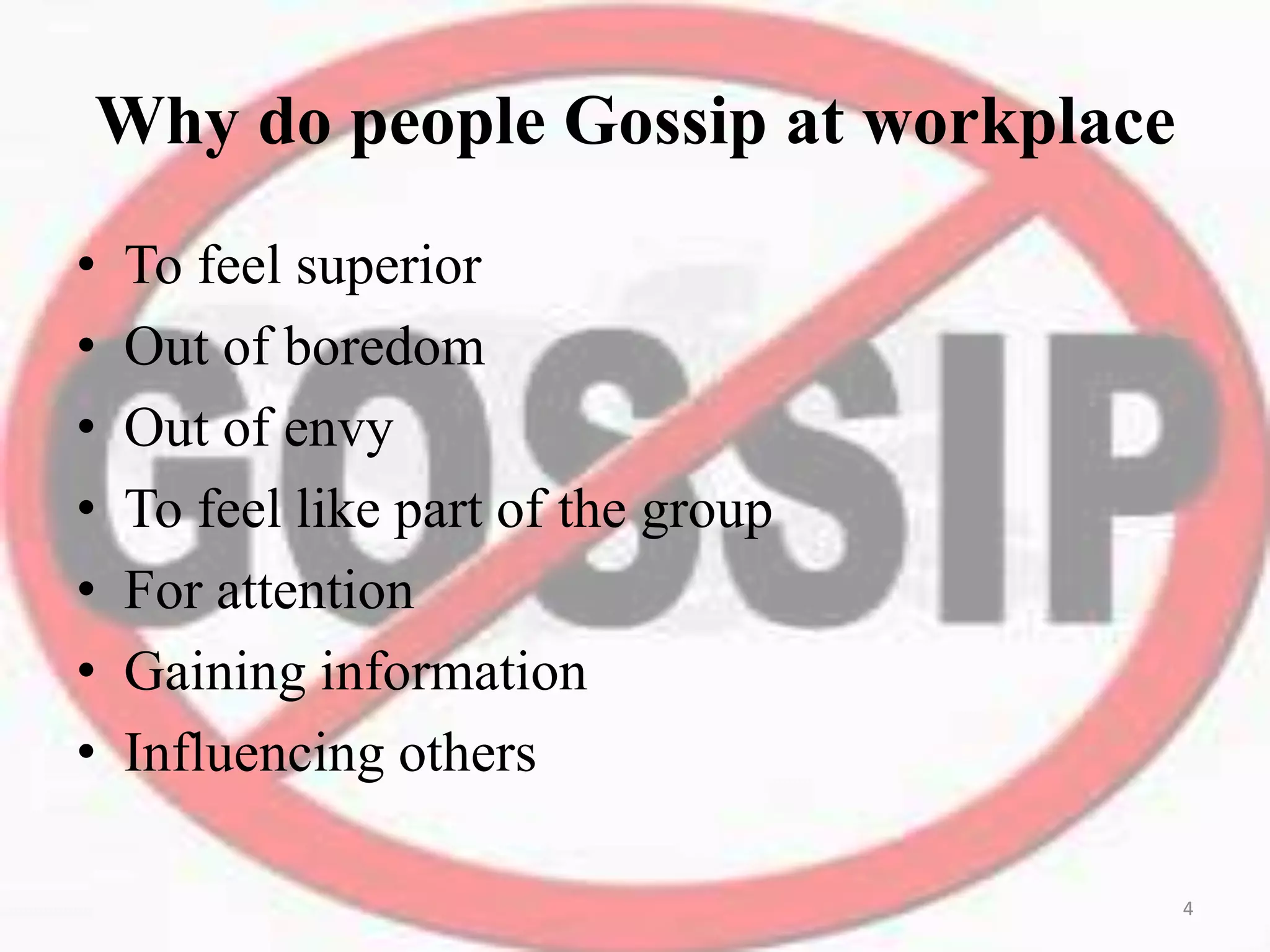 Gossip in workplace | PPTX