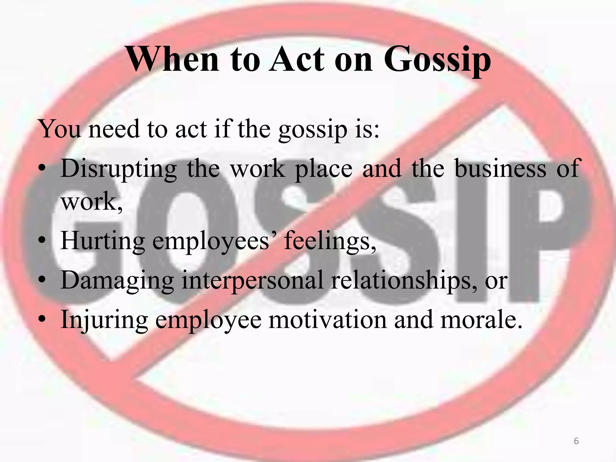 Gossip in workplace | PPTX