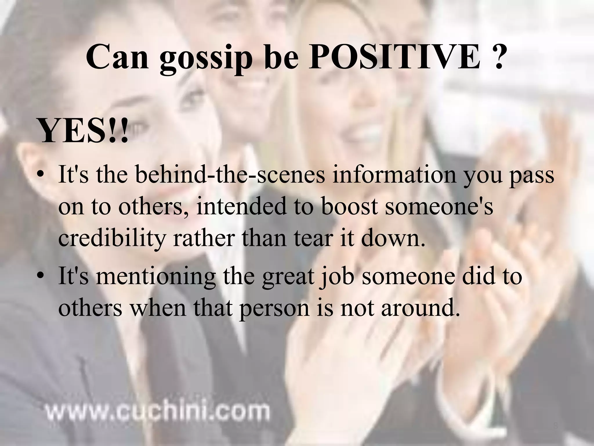 Gossip in workplace | PPTX