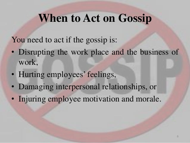 Gossip in workplace