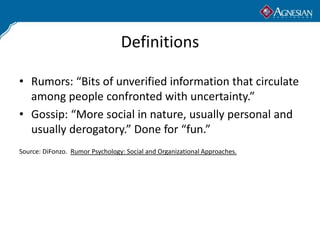 Gossip & Rumor In the Workplace | PPTX