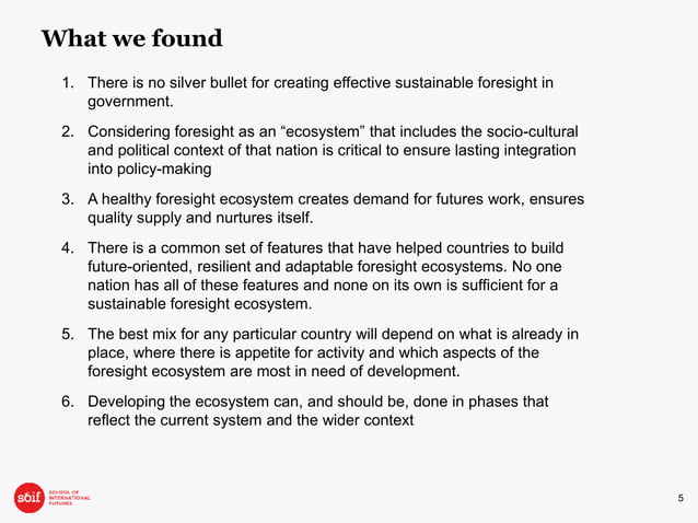 How to build foresight into policy making | PPTX | Environment | Science
