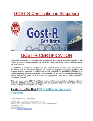 GOST R Certification in Singapore | PDF