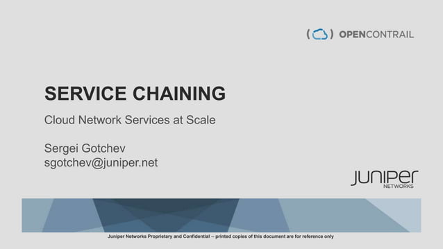 Service Chaining - Cloud Network Services at Scale | PPT