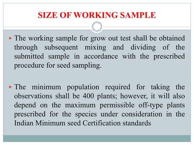 Grow out test | PPTX | Agriculture | Industries