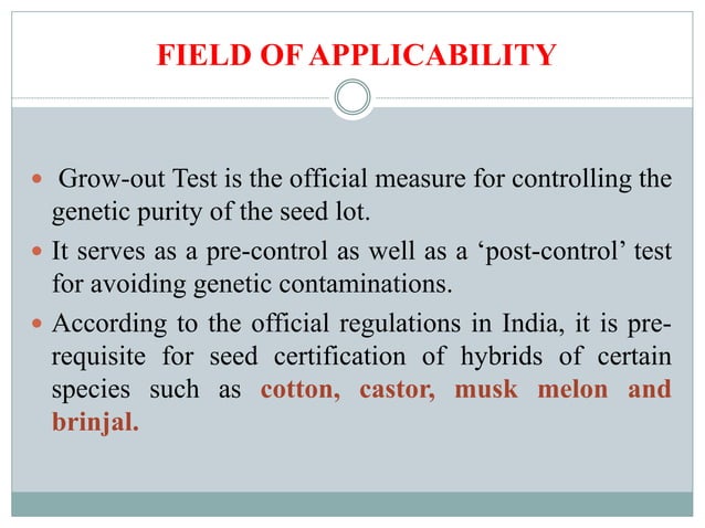 Grow out test | PPTX | Agriculture | Industries