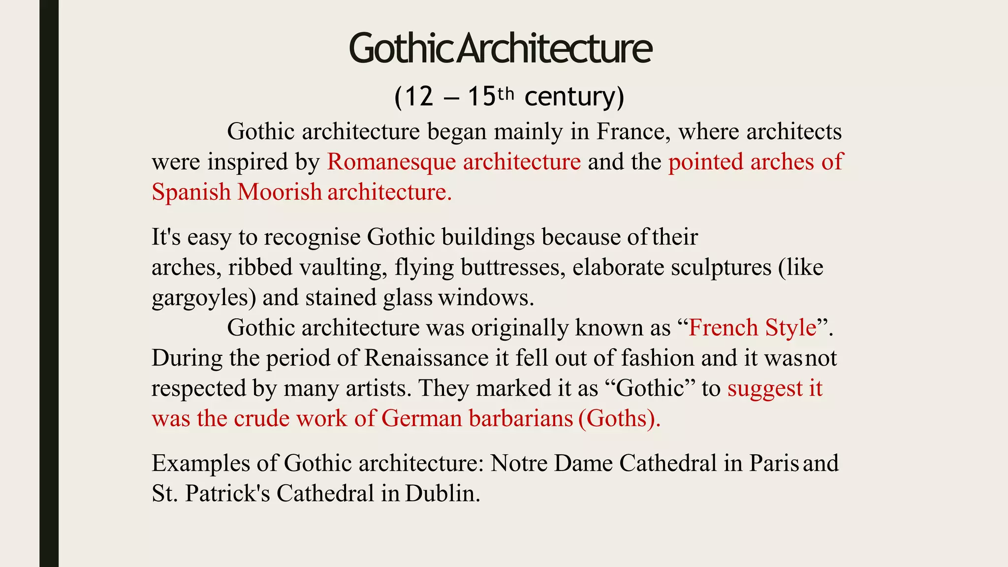 Characteristics of Gothic Architecture | PPTX
