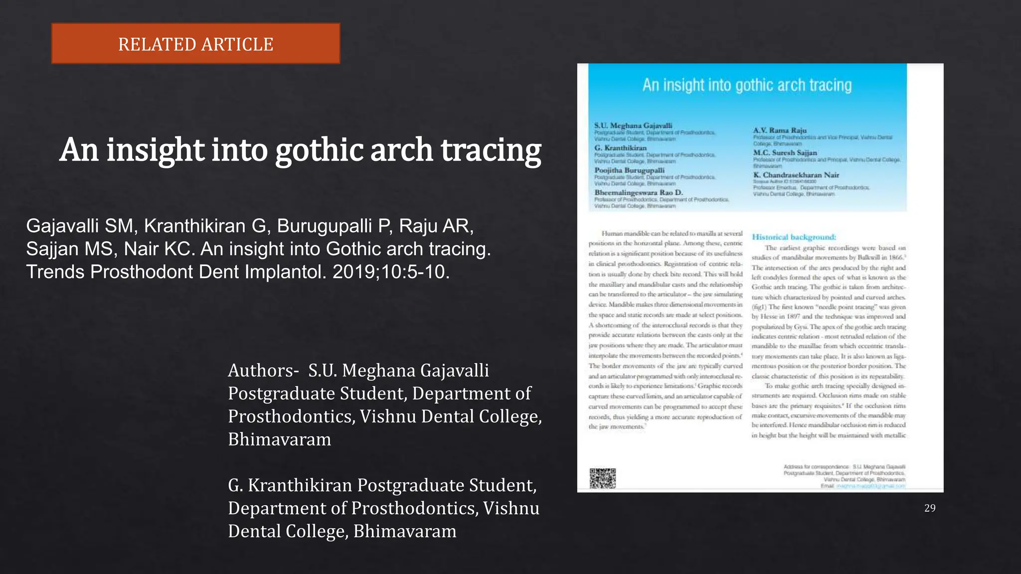 gothic arch tracing.pptx | Dental Health | Diseases and Conditions