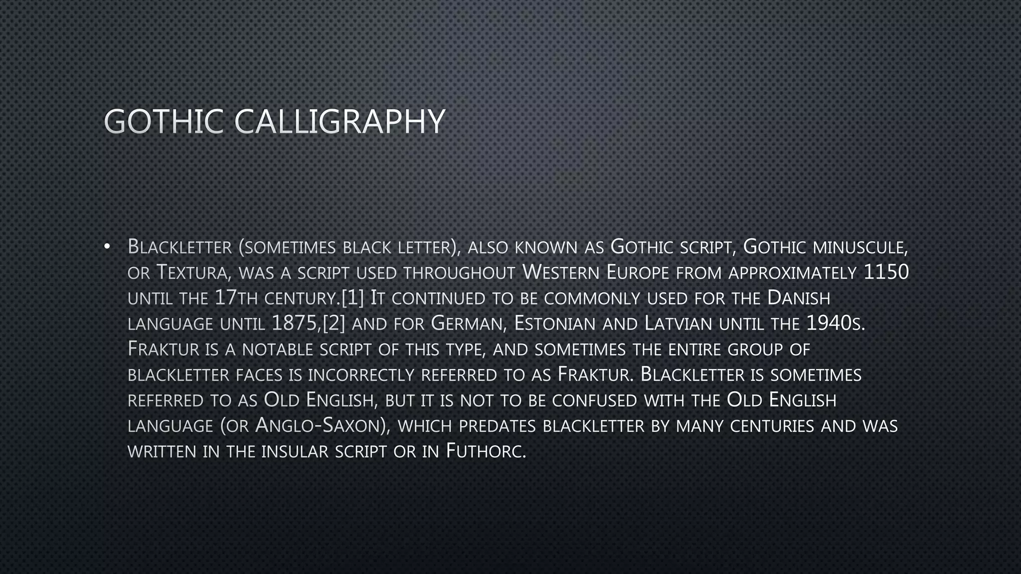 Gothic calligraphy | PPT